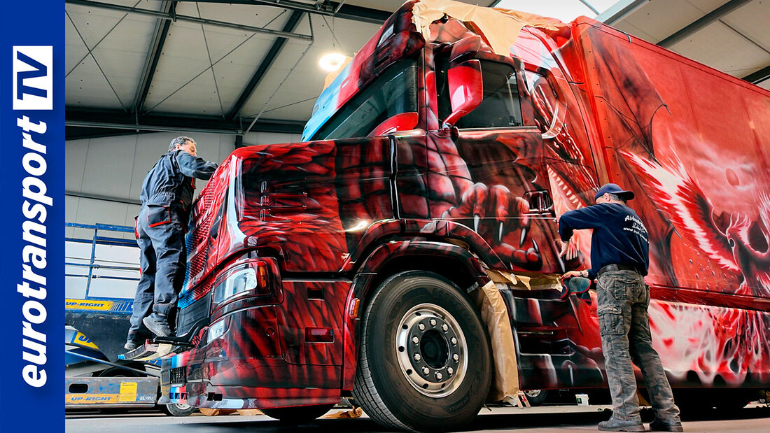 Jetzt macht der Airbrusher den Scania Hauber perfekt | eurotransport