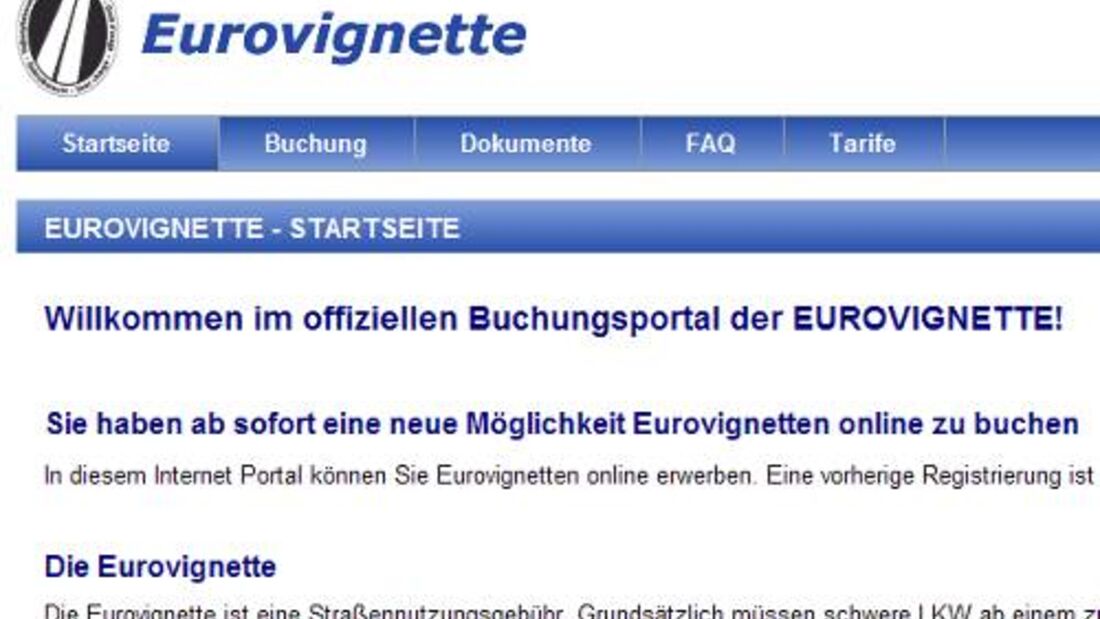 Eurovignette im Internet buchen | eurotransport